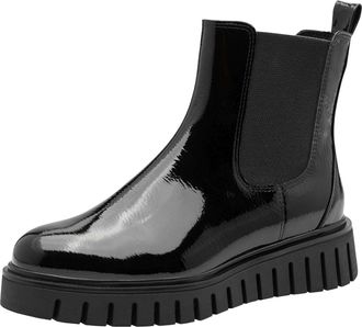 Marco Tozzi Damen Chelsea Boots zum Schlupfen Plateau, Schwarz (Black Patent), 36 EU