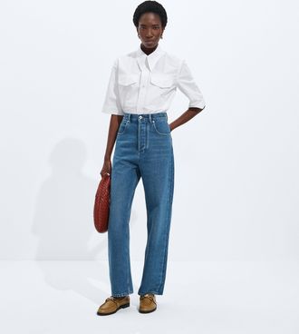 Bottega Veneta Jean Ample Indigo Moyen - Bottega Veneta