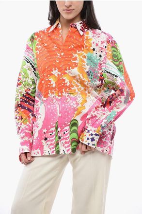 Dsquared2 Abstract Patterned PSYCHEDELIC Popeline Shirt size 36