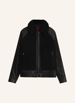 HUGO BOSS Hugo Lederjacke Laran Regular Fit schwarz