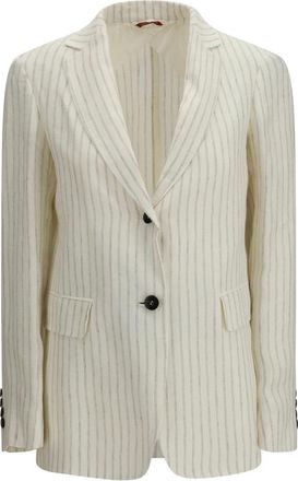 Max Mara Elogio Leinenblazer mit Nadelstreifen - - Jackets - Damen - Beige - XS