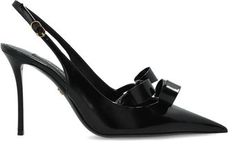 Dolce & Gabbana Escarpins Slingback en Cuir Verni - Femme - Chaussures - Noir - Taille: 38 1/2 EU