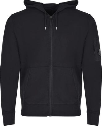 C.P. Company C.p. Company, Homme, Sweatshirts et sweats &agrave; capuche, Noir, Taille: 2XL SweaT-shirt zipp&eacute; &agrave; capuche avec verre Light Fleece