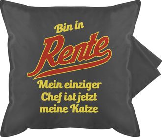 Shirtracer Kissenbezug - Kissen - Bin in Rente - Mein einziger Chef ist jetzt meine Katze | Renteneintritt Geschenk f&uuml;r Katzenliebhaber | Geschenkidee zur Rente 