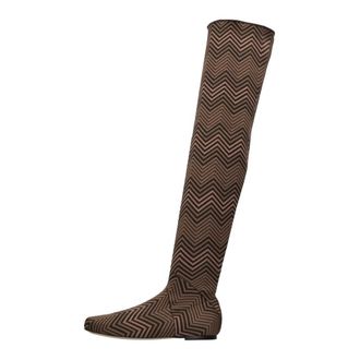 Missoni Overknee-Stiefel aus Stoff - - Shoes - Damen - Braun - 39 EU