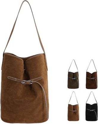 Generic Sac &agrave; bandouli&egrave;re en daim synth&eacute;tique pour femmes avec boucle de ceinture grand mod&egrave;le Hobo pour travail voyage