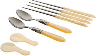 Bugatti Bugatti alcam-n4226/2 Aladdin Gabel und Löffel Acryl/Edelstahl Elfenbeinfarben 31,5 x 14 x 3 cm