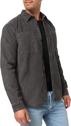 Indicode Herren Thyge Kordhemd aus Baumwolle | Herrenhemd Kord Cord Freizeithemd Raven, 3XL