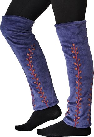 Purewonder Damen Stulpen Beinstulpen Samt Beinw&auml;rmer lw14 Blau