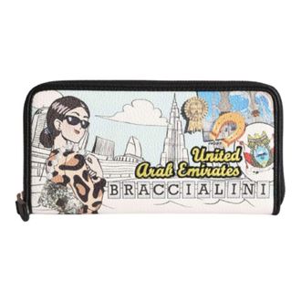 Braccialini Zip Around Geldb&ouml;rse Cartoline Vereinigte Arabische Emirate Schwarz - - Accessories - Damen - Schwarzk - ONE SIZE
