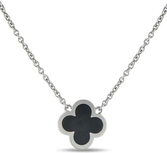 Van Cleef & Arpels collier Pure Alhambra en or blanc 18ct - Argent