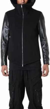 La Haine Inside Us Homme, Sweatshirts et sweats &agrave; capuche, Noir, Taille: L Veste &agrave; capuche avec manches en cuir