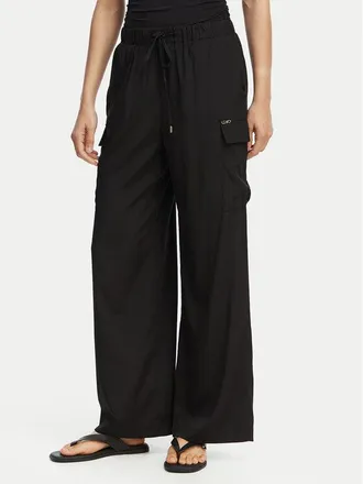 Liu Jo Stoffhose VA6034 T2920 Schwarz Relaxed Fit