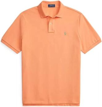 Polo Ralph Lauren Homme, Tops, Orange, Taille: L Polo Piqu&eacute; Coupe Slim