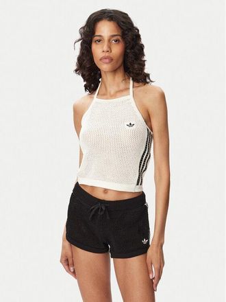 adidas Top Knitted Crochet KC6485 Wei&szlig; Slim Fit