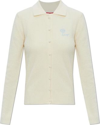 Kenzo Femme, Pulls, Beige, Taille: 42 FR Logo Cardigan