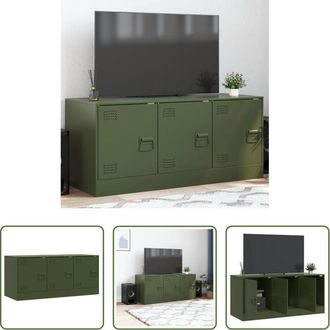 vidaXL vidaXL Stauraum - TV-Schrank Olivgr&uuml;n 99x39x44 cm Stahl
