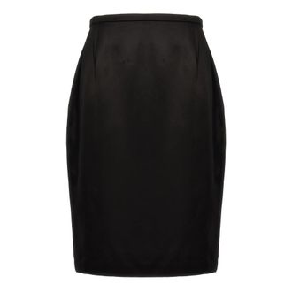 Saint Laurent Satin Bleistiftrock - - Skirts - Damen - Schwarzk - S