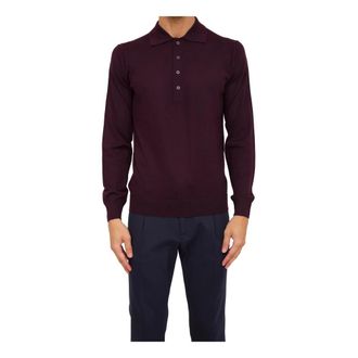 Paolo Pecora Bordeaux Polo Shirt Klassischer Stil - - Tops - Herren - Rot - M