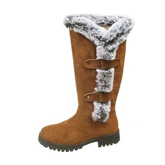 Generic Bottes de neige chaudes et antid&eacute;rapantes pour femme - &Eacute;l&eacute;gantes - Doublure en polaire - Talon bas et &eacute;pais - En daim synth&eacute;tique - Confortables - &Agrave; e