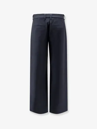 Max Mara Womens Trousers Smmgela Cotton-Blend Blue