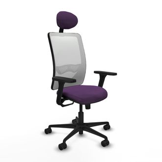 Piqueras y Crespo Arbeitsstuhl mit Zulema-Armlehnen, h&ouml;henverstellbarer Lendenwirbelst&uuml;tze und festem Kopfteil, ausgestattet mit Sincro 3-Positionen und Schneideschaum,