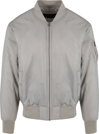 Urban Classics Herren Jacke - Basic Bomber Jacket, Bomberjacke mit aufgesetzter Tasche und Zipper am Arm, Grau (h.Grey 138), Gr. Small