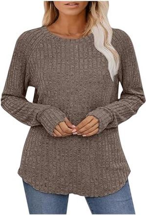 Generic sous Pull Femme Haut Thermique Femme sous Pull Thermique Femme Doux Glamour Haut Thermique Col Rond &Eacute;pais Multicolore Tricot Chaud Manches Longues Aut