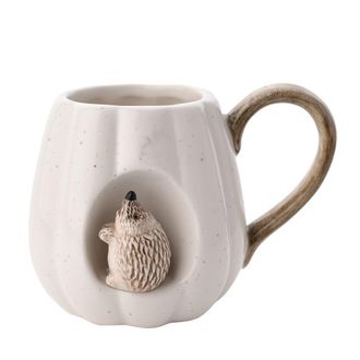 Widdop and Co Country Living Tasse mit Igelmotiv, Keramik, wei&szlig; glasiert, Heimdekoration, Geschenk f&uuml;r Tee, Kaffee, K&uuml;che und Dinnerpartys, Tier- und Naturliebhaber