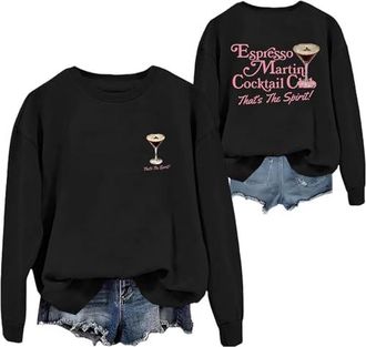 Generic Sweatshirts pour femme UK Pull pour femme Imprim&eacute; graphique Haut surdimensionn&eacute; Col rond Manches longues Automne Hiver D&eacute;contract&eacute; Confortable Automne