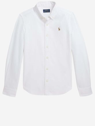 Polo Ralph Lauren Boys Cotton Shirt With Logo White