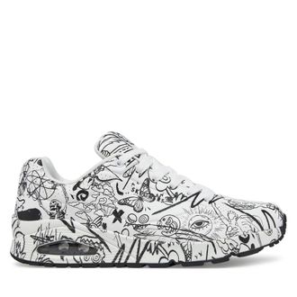 Skechers Sneakers Skechers UNO Printed Lace-Up 183501/WBK Wei&szlig;