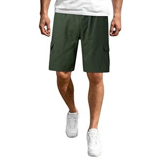 Generic Pantalon cargo d&eacute;t&eacute; pour homme 2026 - Jambe droite - Short de plage, vert militaire, XXL