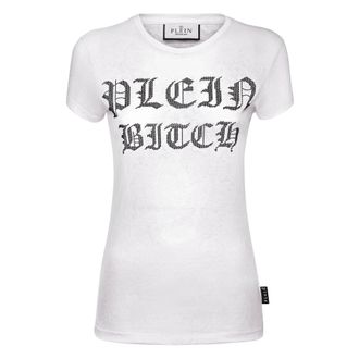 Philipp Plein Femme, Tops, Blanc, Taille: 44 FR T-Shirt Gothique Slim Fit