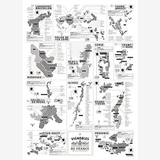 La Majorette &agrave; Moustache La Majorette &Agrave; Moustache - Id&eacute;e cadeau - Affiche Vignobles fran&ccedil;ais pour Les Amateurs de Vin