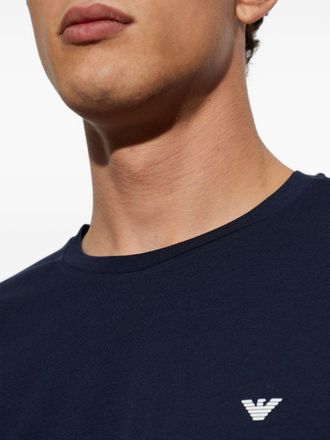 Emporio Armani Logo-Print Crewneck Sweatshirt - Navy