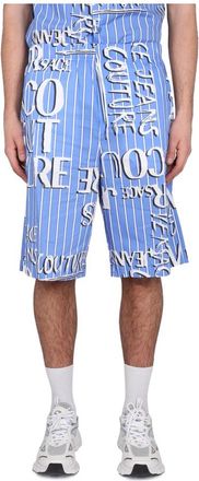 Versace Jeans Couture Homme, Shorts, Bleu, Taille: S Stripe Doodle Logo Shorts