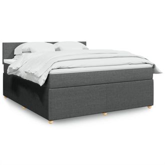 vidaXL Vidaxl - Giroletto A Molle Con Materasso Grigio Scuro 180x200 Cm Tessuto