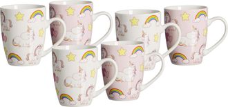 Ritzenhoff & Breker Kaffeebecher-Set Unicorn, 6-teilig, 350 ml, Porzellan