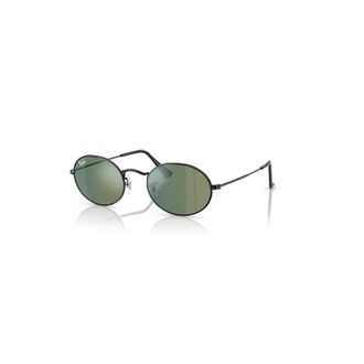 Ray-Ban Oval Flat Lenses Sonnenbrillen Schwarz Fassung Blau Glas 51-21