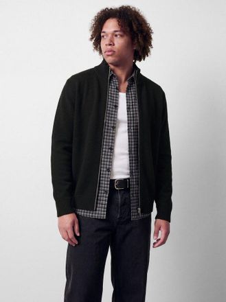 Jack & Jones Plus Size Strickjacke JJSOHO OLLIE KNIT HIGH NECK ZIP C SN PLS Materialmix, locker geschnitten