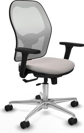 Piqueras y Crespo Schreibtischstuhl, wei&szlig;, gepolstert, mit 3D-Armlehnen, h&ouml;henverstellbare Lendenwirbelst&uuml;tze, ausgestattet mit Syncro/Traslack und injiziertem Schaumst