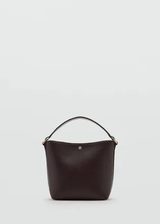 Mango Sac seau cuir synth&eacute;tique chocolat - Femme - Taille unique - MANGO