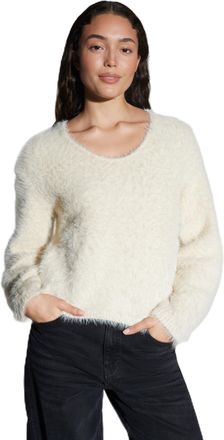 OPUS Damen Pullover | PLARI Regular Strickpullover aus weichem Effektgarn Ivory, 42