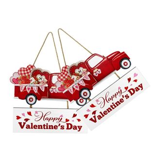 Valiclud 2 St&uuml;ck Valentinstag T&uuml;rh&auml;nger aus Verschlei&szlig;festem Holz H&auml;ngende Wanddekoration mit Automotiv Romantische Deko f&uuml;r Innen und Au&szlig;en