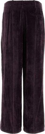 Giorgio Armani Mens Purple Corduroy Wide-Leg Pant Nightshade Exterior: Viscose Pantaloni Trousers