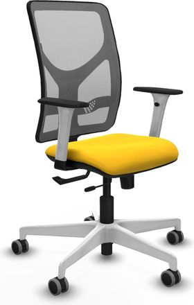 Piqueras y Crespo B&uuml;rostuhl 8 Stunden mit wei&szlig;en und schwarzen Armlehnen, h&ouml;henverstellbare Lendenwirbelst&uuml;tze, ausgestattet mit Syncro/Traslack und Schneideschaum, Gra