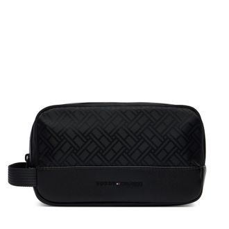 Tommy Hilfiger Kosmetiktasche Tommy Hilfiger Th Nylon Jacquard Washbag AM0AM14508 Schwarz