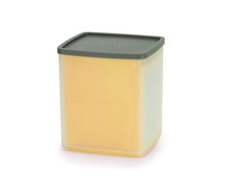 Joseph Joseph Duo Kastenreibe mit Behälter, Küchenkäsereibe mit groben und feinen Klingen, hellgelb