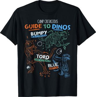 Jurassic Park Camp Cretaceous Guide To Dinos Line Art T-Shirt